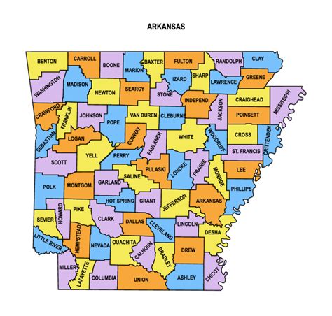Arkansas Map Outline Printable State Shape Stencil Pattern Outline Printable State