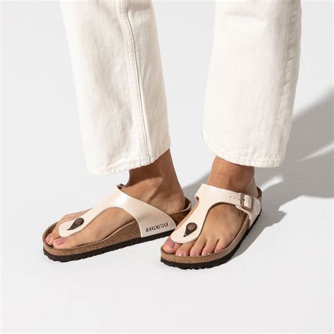Womens Birkenstock Gizeh Thong Sandal Graceful Pearl White Fl