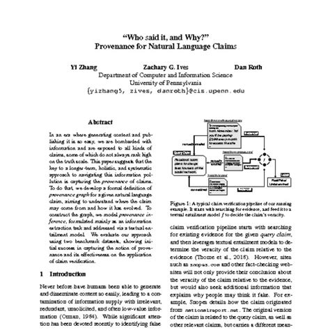 Who Said It And Why” Provenance For Natural Language Claims Acl