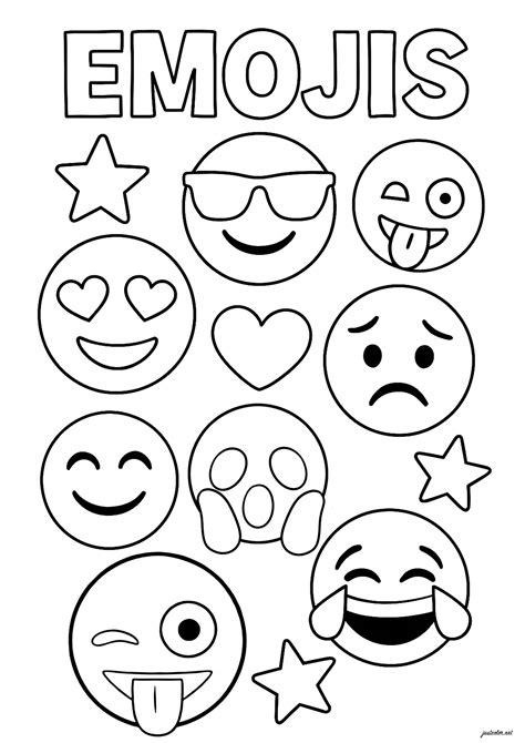 Emoji Emojis Coloriage Emoticons Imprimer Tegninger Emoticonos Colorir