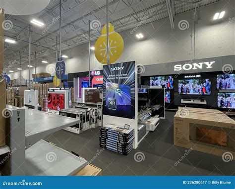 Best Buy Retail Electronics Store Interior Sony Tv Area Editorial