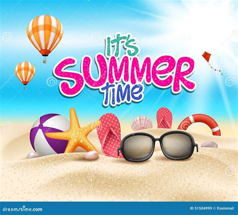 Summer Time Vector Clip Art Set Of Summer Clothes Fruits Beach And