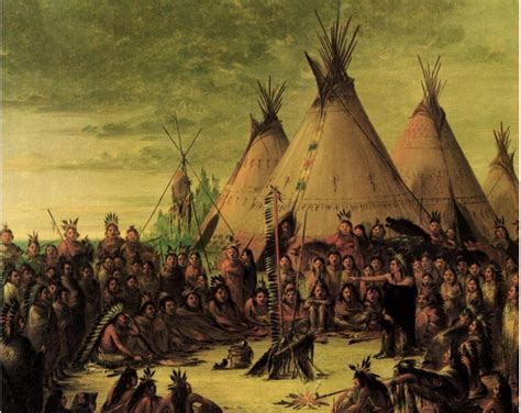 Bid Now Depiction Of A Sioux Council Meeting By George Catlin March