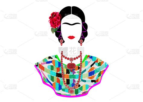 肖像墨西哥女人芙烈达卡萝可爱的国内著名景点传统颜色艺术家自然美