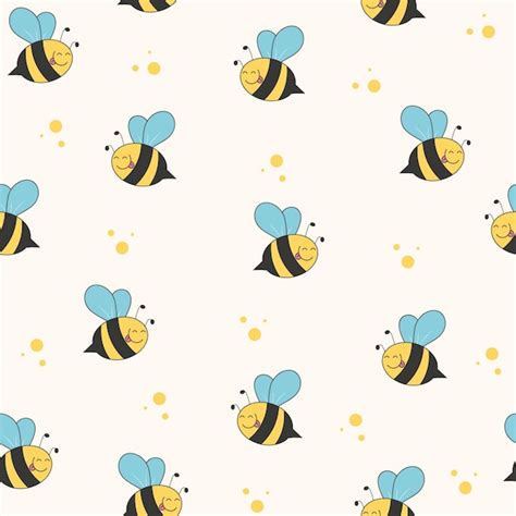 Premium Vector Seamless Pattern With Bee
