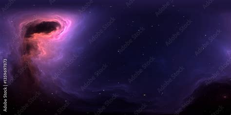 360 Degree Space Nebula Giant Interstellar Cloud With Stars