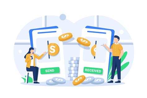 Money Transfer And Transaction Concept Happy Young People Sending And
