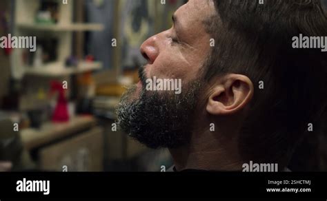Hair Coloring In Black Color Process Process Of A Guy Having Beard And