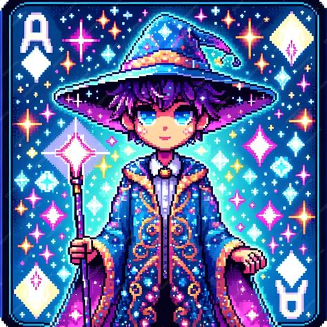 Pixelated Wizard Premium Ai Generated Image