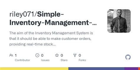 Github Riley071simple Inventory Management System Php The Aim Of