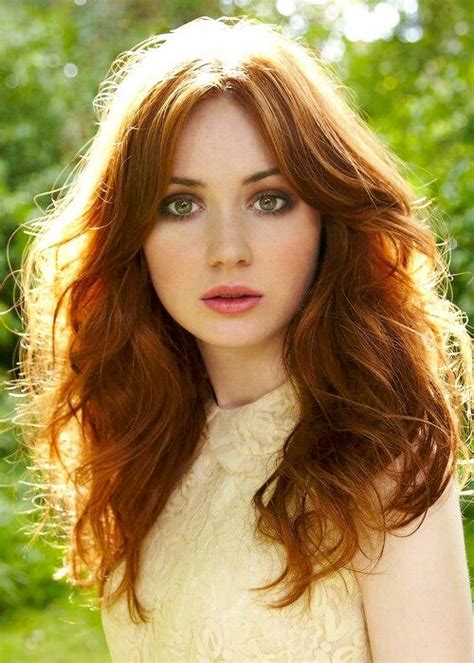 Karen Gillan Red Hair Brown Eyes Down Hairstyles Red Hair