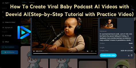 How To Create Viral Baby Podcast AI Videos with Deevid AI(Step-by-Step Tutorial with Practice Video)