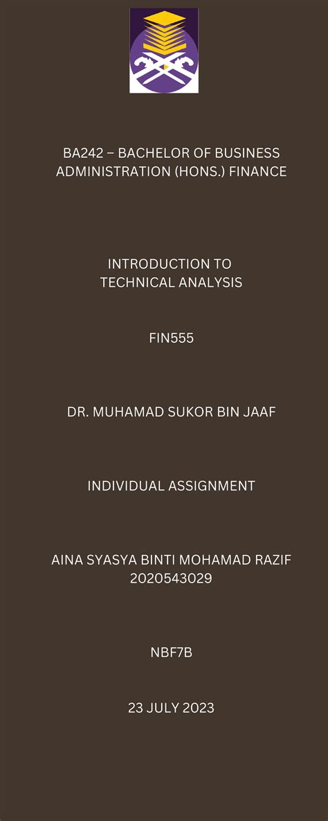 Technical Analysis Individual Assignment Ba242 Bachelor Of Business