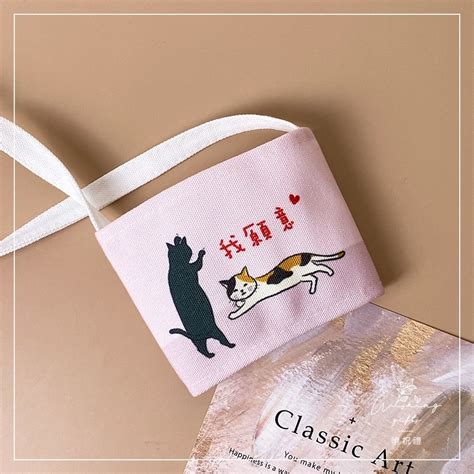【桌上禮 婚禮小物】貓咪囍字 環保飲料提袋 杯套杯袋 環保杯套 企業禮品 活動派對 禮品 曉祝禮 Iopen Mall