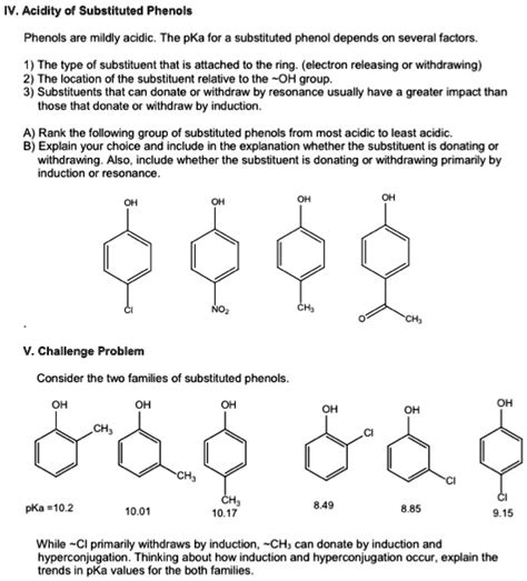 Solved Iv Acidity Of Substituted Phenols Phenols Are Mildly Acidic