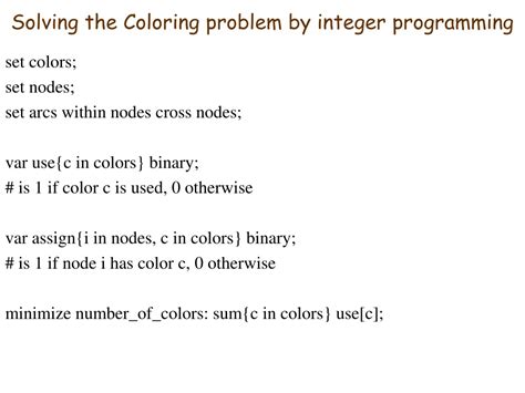 Ppt Optimal Assignments In Graph Problems Using Integer Programming