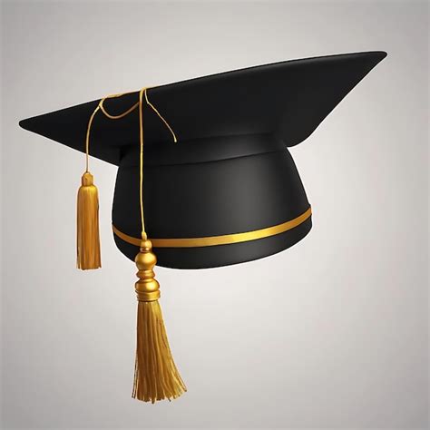 Premium Ai Image 3d Illustration Of Academic Hat With Golden Tassel