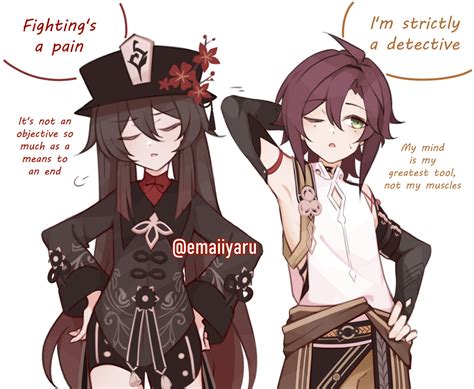 Emaiiyaru Hu Tao Genshin Impact Shikanoin Heizou Genshin Impact