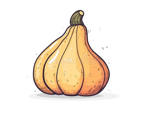 The Stem Of A Butternut Squash Or Sweet Pumpkin Isolated On A White