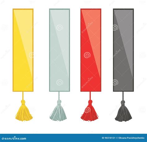 Vector Set Of Ribbons With Colorful Decorative Tassels Elements Great