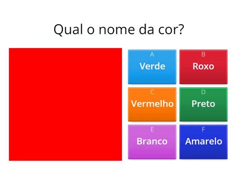 Cores E Seus Devidos Nomes اختبار تنافسي