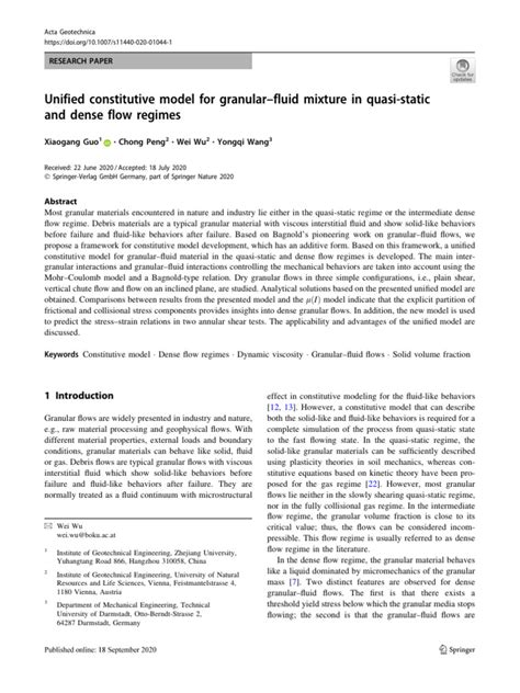 Unified Constitutive Model For Granular Fluid Mixture In Quasi Static