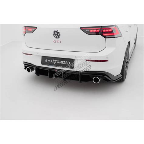 Rear Diffuser V4 Volkswagen Golf Gti Mk8 Black Red