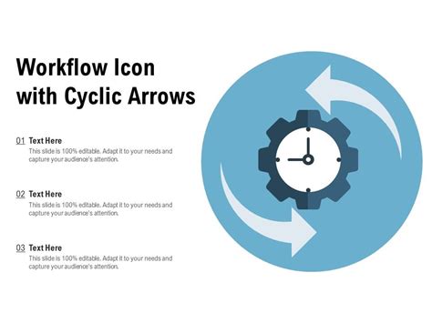 Workflow Icon With Cyclic Arrows Powerpoint Shapes Powerpoint Slide