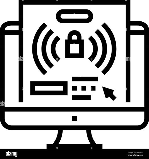 Computer Password Hacking Line Icon Vector Illustration Stock Vector Image And Art Alamy