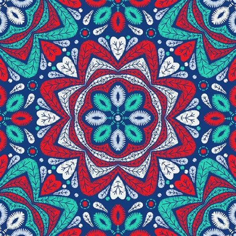 Premium Vector Embroidery Seamless Pattern