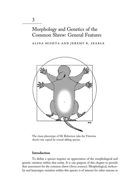 Morphology And Genetics Of The Common Shrew General Features Chapter