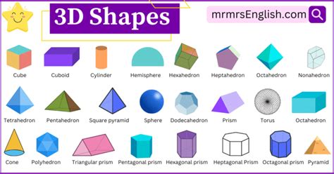 3d Shapes Names In English And Their Pictures Mr Mrs English