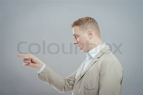 Person Pointing To Side