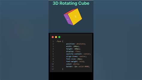 3d Rotating Cube Css Codingshorts Html Javascript Codes
