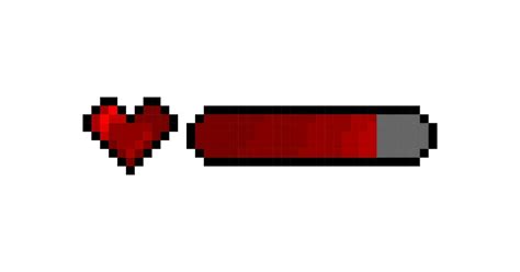 Life Bar Level 8bit Pixel Art Elements Indicator Heart Icon Symbolizes