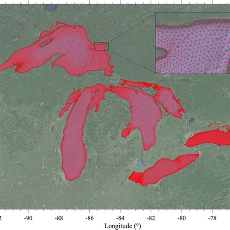 Unstructured Triangular Grids Red Lines Used To Represent The Great