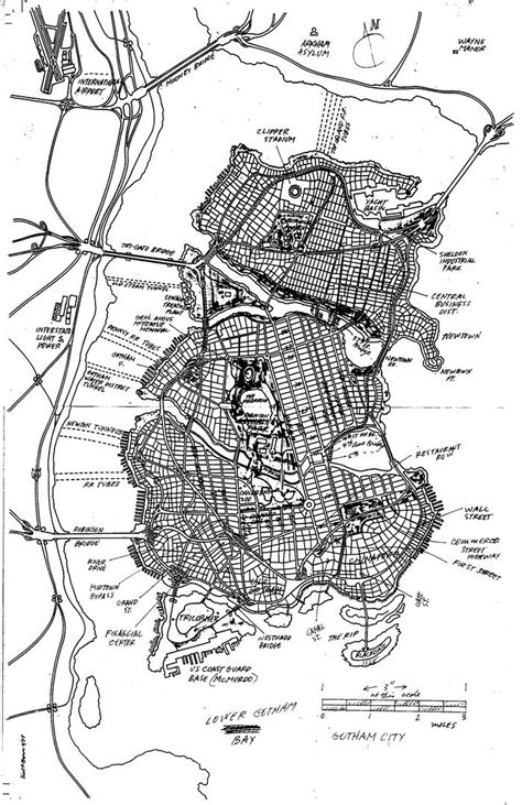 Gotham City Map Batman Dc Comics Comic Book Art By Eliot R Brown