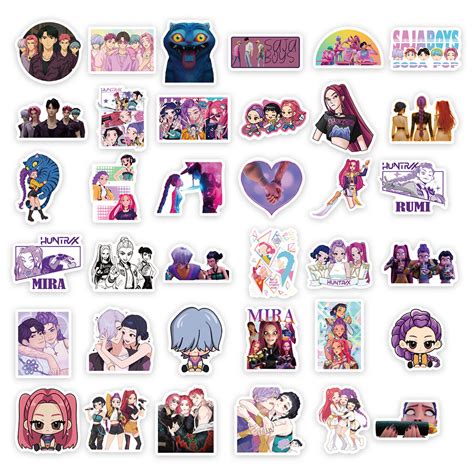 2025 New Kpop Demon Hunters Stickers Huntrx Rumi Zoey Mira 75pcs