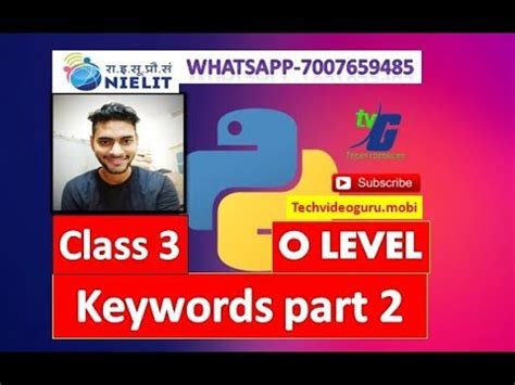O LEVEL PYTHON CLASS NEW SYLLABUS IN HINDI KEYWORDS PART YouTube