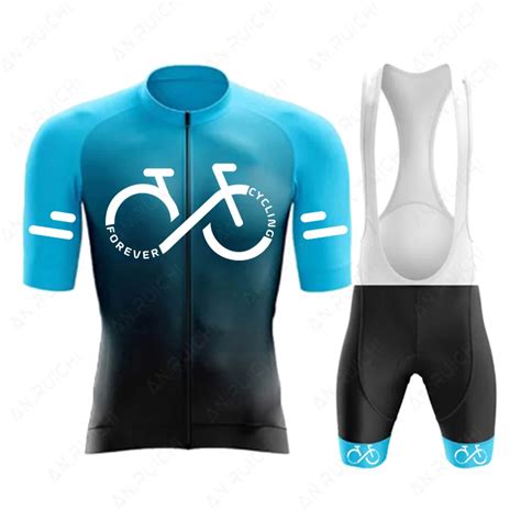 Cycling Jersey Set 2023 Summer Ropa Ciclismo Mens Bicycle Cycling Clothing Gradient Color