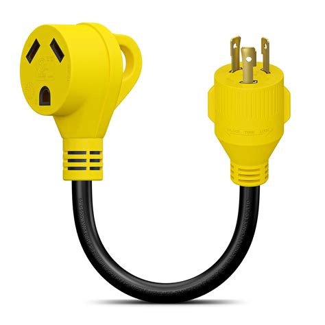 Leisure Cords Rv Generator Adapter With 30 Amp 3 Prong Locking Male