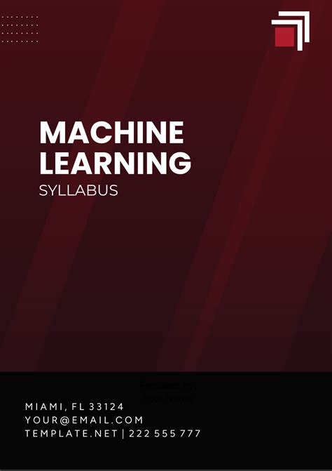 Free Machine Learning Syllabus Template To Edit Online