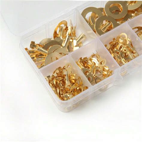 150pcs Golden Plated Copper Ring Crimp Terminal Kit Cable And Wire