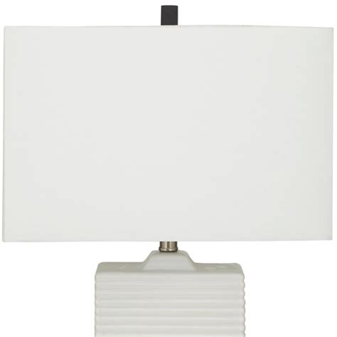 Kirklands White Ceramic Fluted Rectangular Table Lamp Hamilton Place