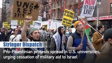 Pro Palestinian Protests Spread Through Us Universities Cgtn