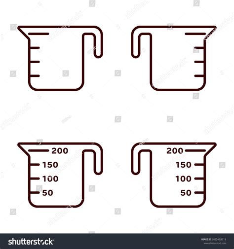4 Types Measuring Cup Illustration Patterns Stock Vector Royalty Free