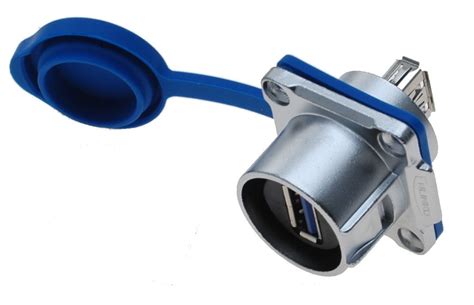 Waterproof Usb 30 Female Connector With Flange For Chassis Ip68 Tight
