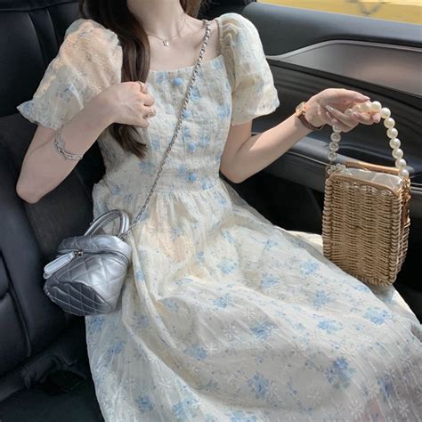 블랙퀸 프렌치 잔잔한 꽃무늬 원피스 Blk000078