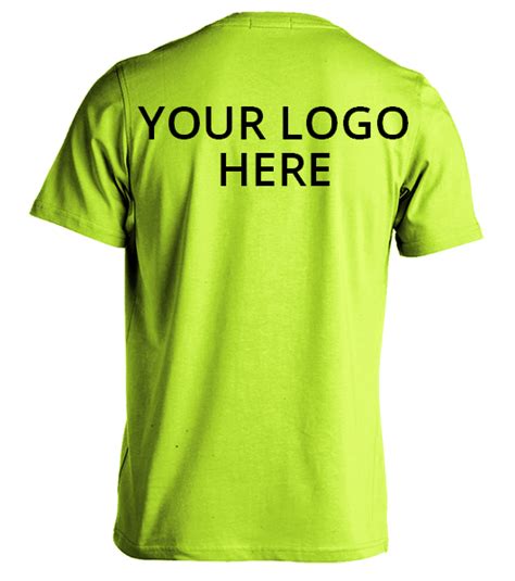 Safety Green Short Sleeve T Shirt Printed With Your Company Logo Osha