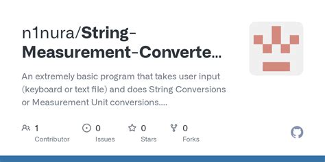 Github N1nurastring Measurement Converter In Python An Extremely
